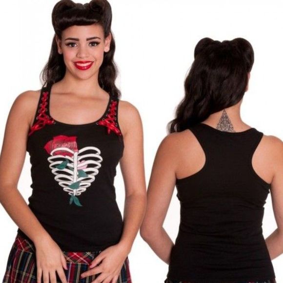 Hell Bunny | Tops | Hell Bunny Rib Cage Top Sizes Xs S M L | Poshmark